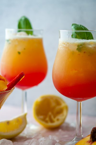 Peach Basil Cocktail - Kisses for Breakfast
